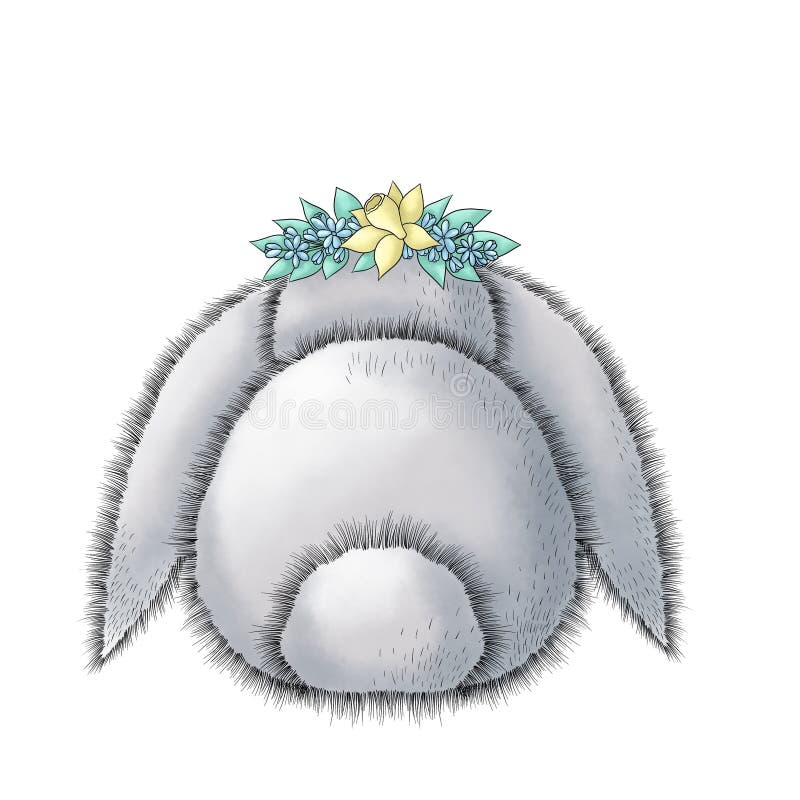 Cute Easter Bunny Rabbit Back View Stock Illustrations – 157 Cute ...