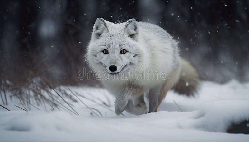 White Wolf Running Away