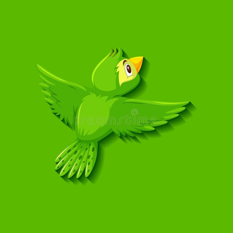 Cute Green Bird Cartoon Character Stock Vector - Illustration of ...