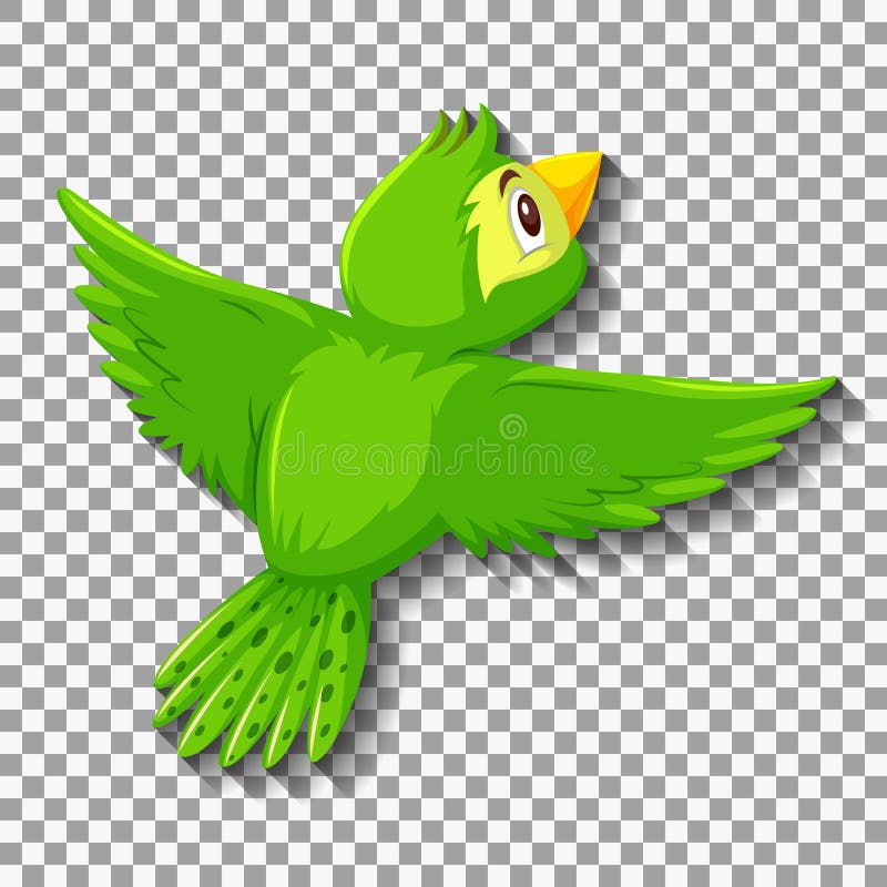 Cute Green Bird Cartoon Character Stock Vector - Illustration of flying ...
