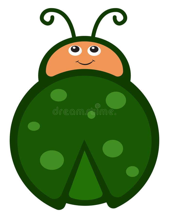Cute Green Bug, Illustration, Vector Stock Vector - Illustration of ...