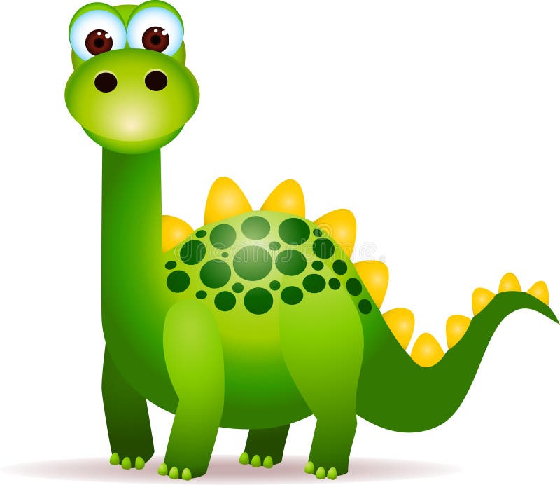 Cute green dinosaurs stock vector. Illustration of smile - 14003447