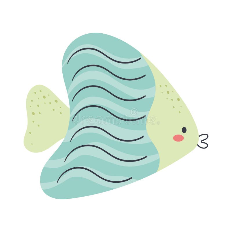 Cute green fish adorable stock vector. Illustration of funny - 284029288