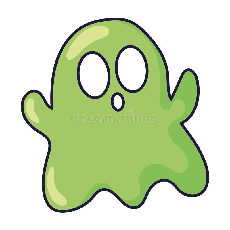 Cute Green Ghost , Halloween Decor Vector Stock Vector - Illustration ...