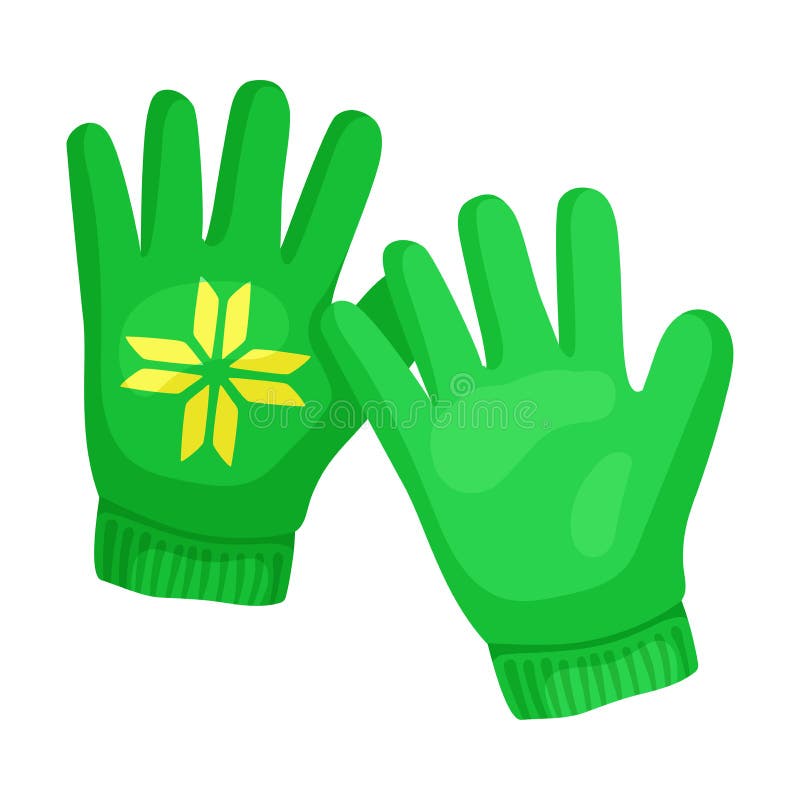 Cute Green Gloves. Vector Illustration on a White Background. Stock ...