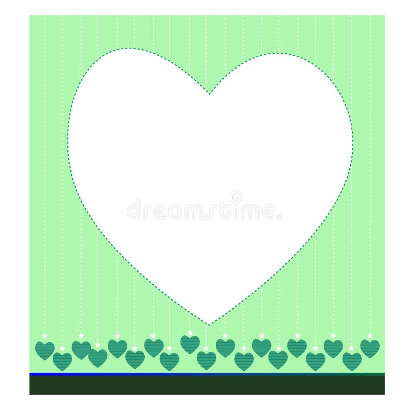 Cute green heart stock illustration. Illustration of textured - 47245110