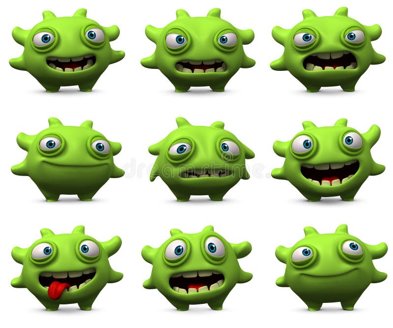 Cute green monster cartoon stock vector. Illustration of alien - 33237032