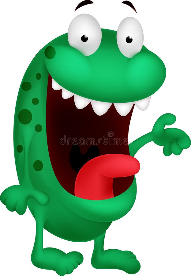 Cute green monster cartoon stock vector. Illustration of alien - 33237032