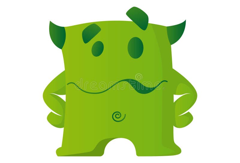 Cartoon Illustration Of Cute Green Monster Stock Vector Illustration