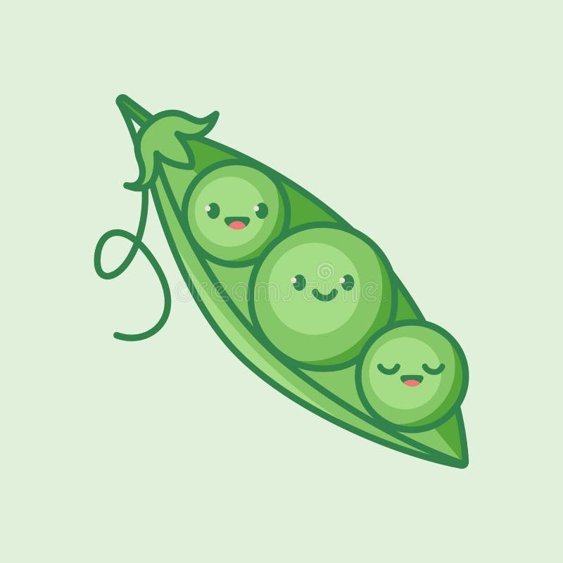 Cute Green Peas Characters.Cartoon Vector Isolated Illustration Stock ...