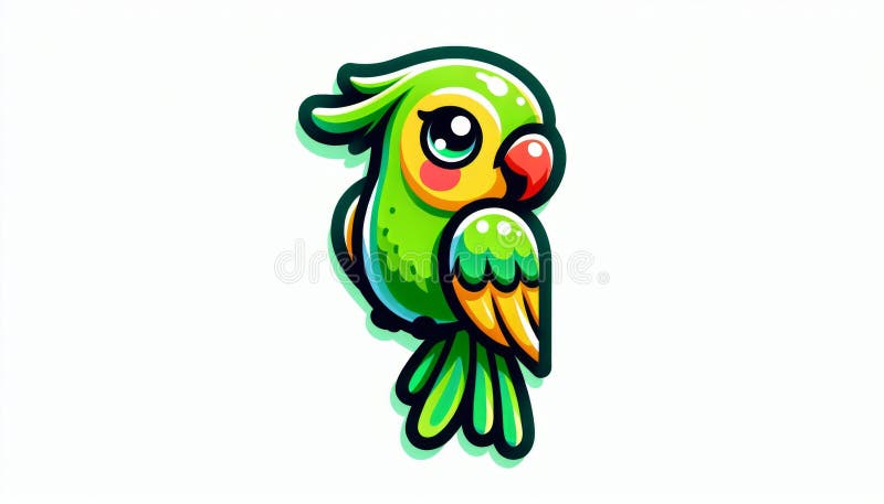 Cute Green Pixel Art Parrot Illustration Stock Illustration ...