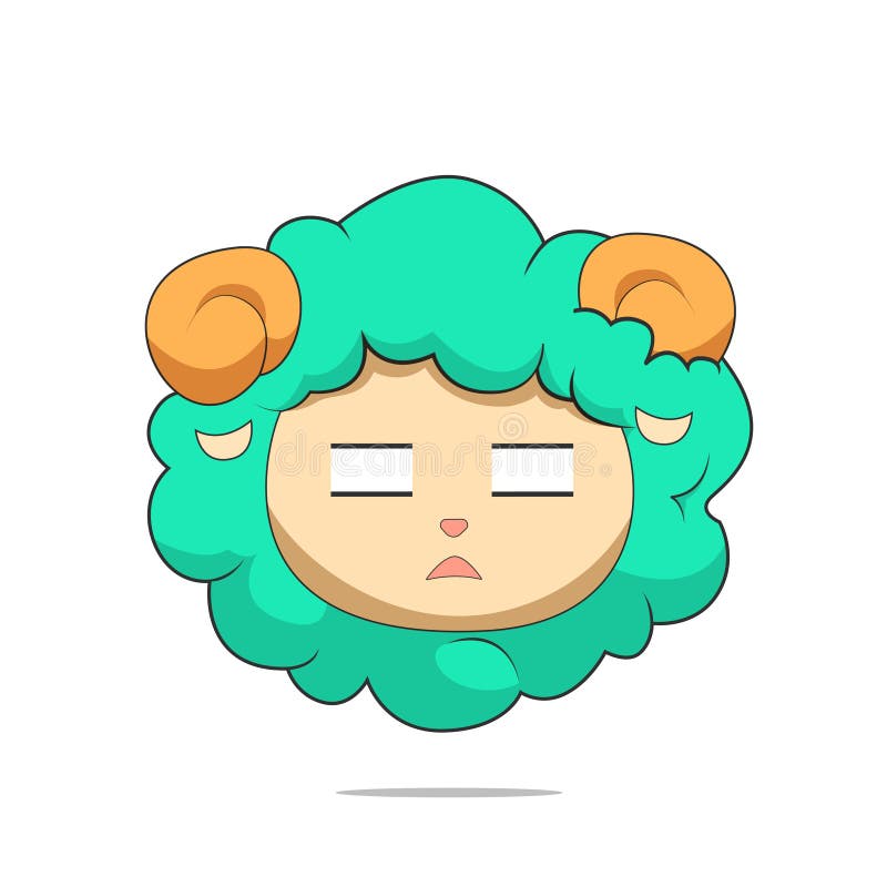 Cute Green Sheep Got Shocked. Sheep Character Vector Design Stock ...
