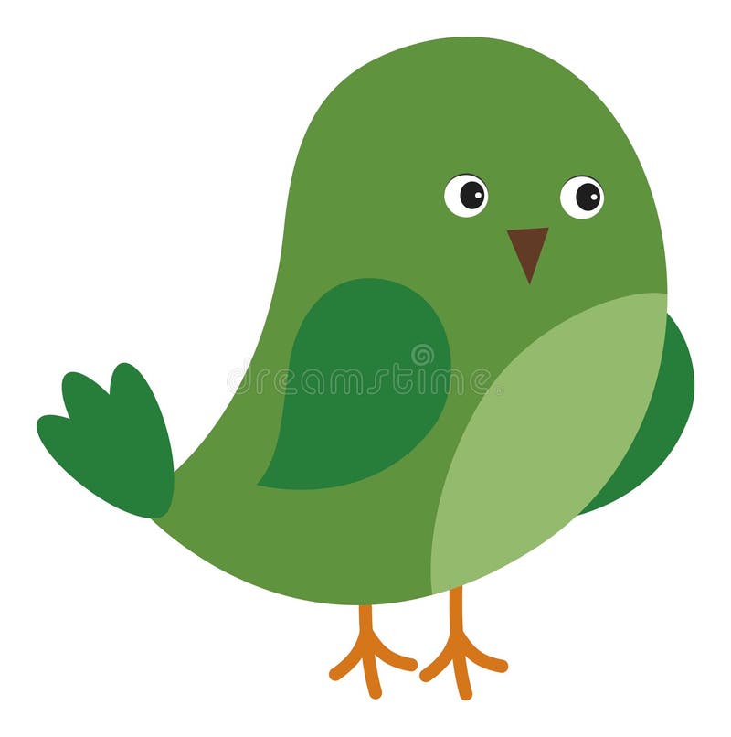 Cute Green St. Patrick Bird. Vector Green Bird Stock Vector ...
