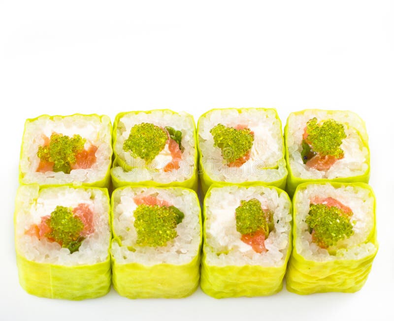 Cute green sushi roll stock photo. Image of lunch, freshness - 29678136
