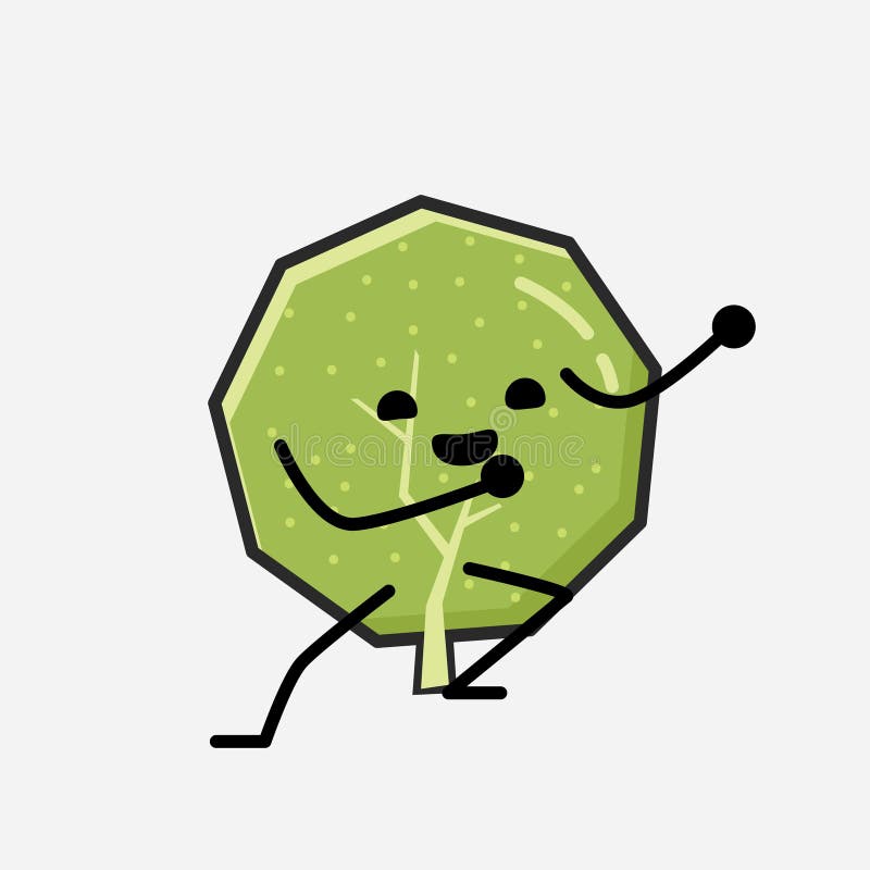 Cute Green Tree Mascot Vector Character in Flat Design Style Stock ...