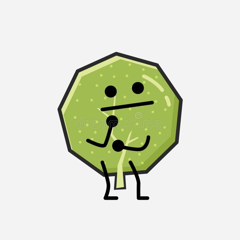 Cute Green Tree Mascot Vector Character in Flat Design Style Stock ...