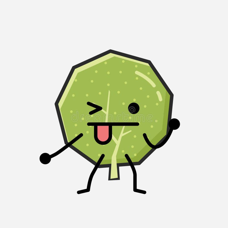 Cute Green Tree Mascot Vector Character in Flat Design Style Stock ...