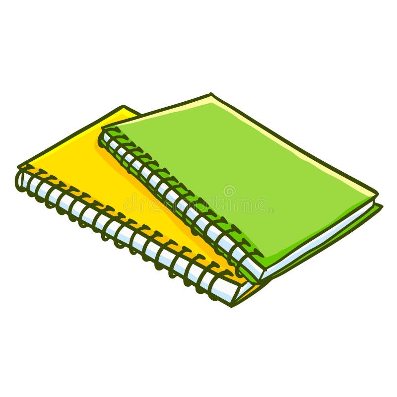 Cute Green and Yellow Notes with Ring Binder Stock Vector ...