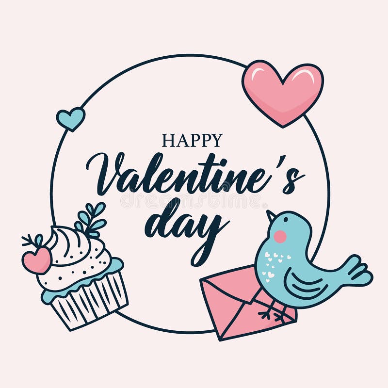 Cute Greeting Card Design for Valentine S Day Stock Illustration ...