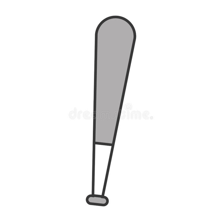 Cute Grey Baseball Bat Cartoon Stock Vector - Illustration of handle ...