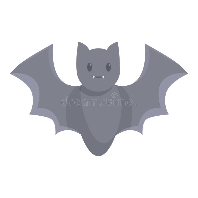 Cute Grey Bat Spreading Its Wings Stock Vector - Illustration of flying ...