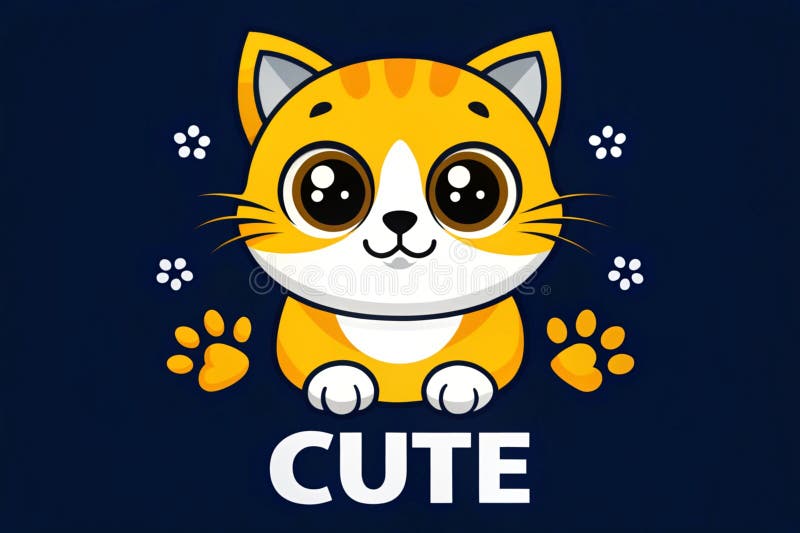 Cute Grey Cat Design Vector Illustrated Ready for Print Tshirt Stock ...