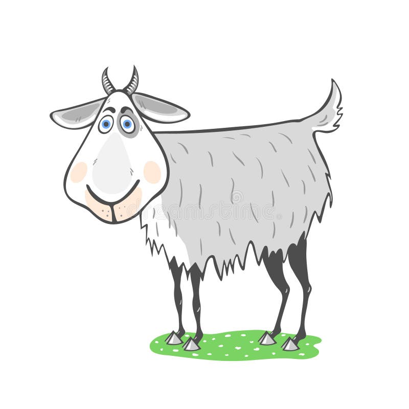 Grey goat illustration stock vector. Illustration of cute - 72757793
