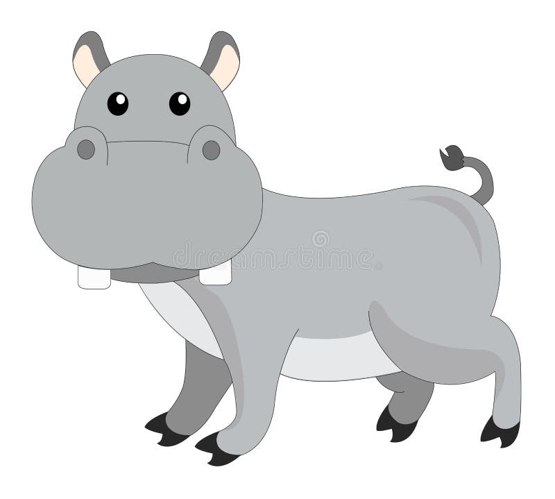 Grey hippopotamus stock illustration. Illustration of open - 8896463