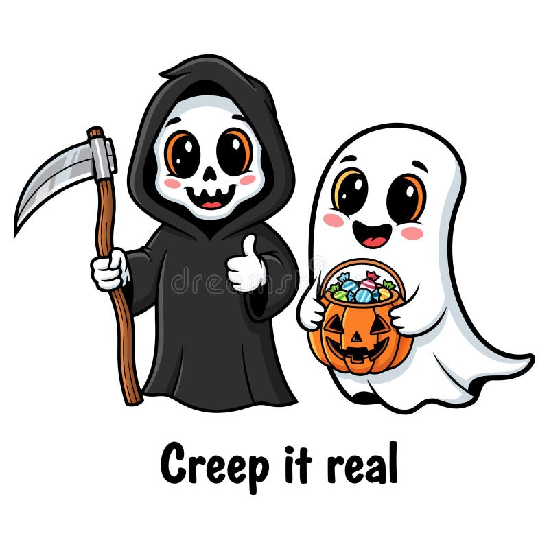 Grim Reaper Illustration Cute Stock Illustrations – 919 Grim Reaper ...
