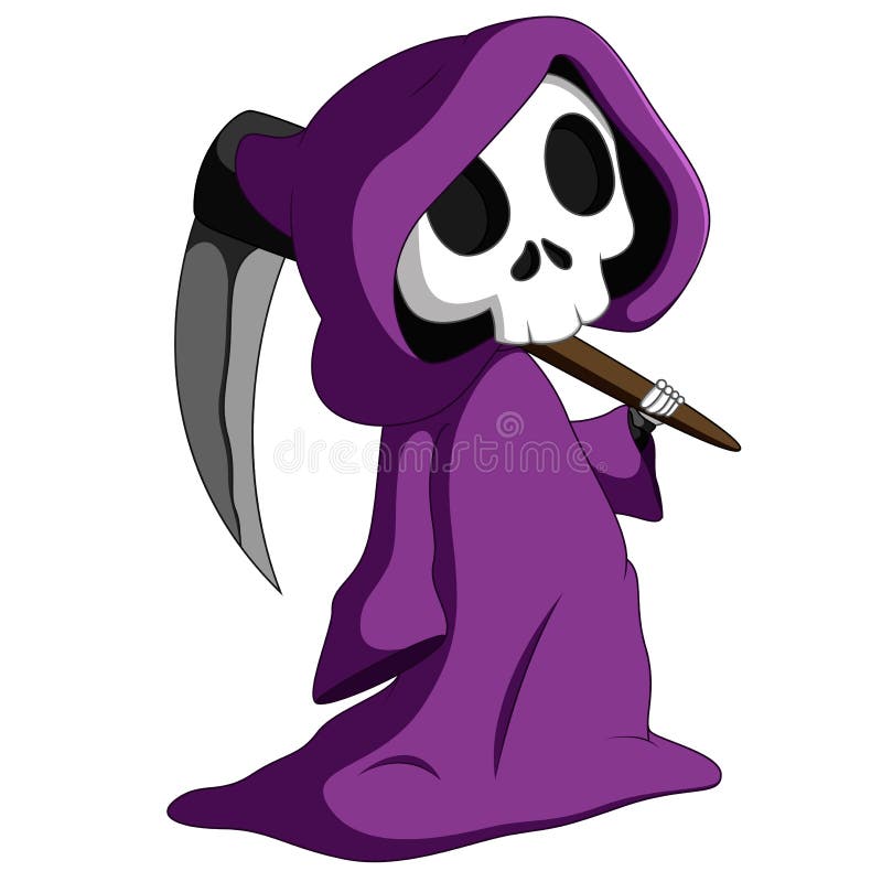 Cute Grim Reaper Ghost Posing Free Hugs Stock Vector - Illustration of ...