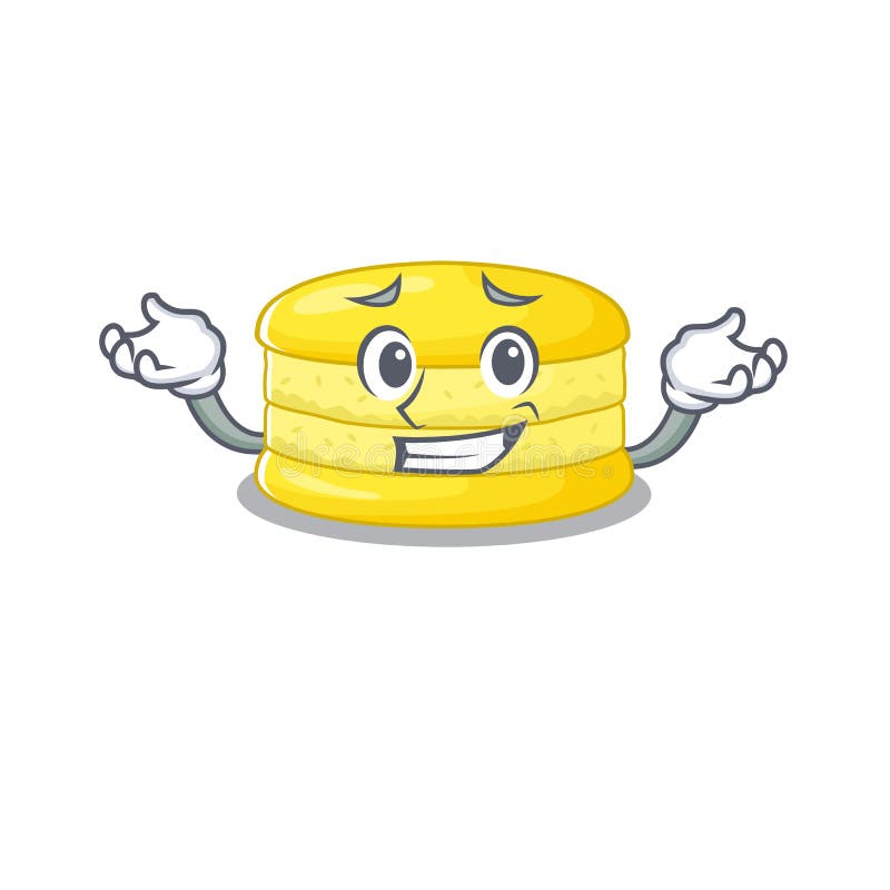 Cute Grinning Lemon Macaron Mascot Cartoon Style Stock Vector ...