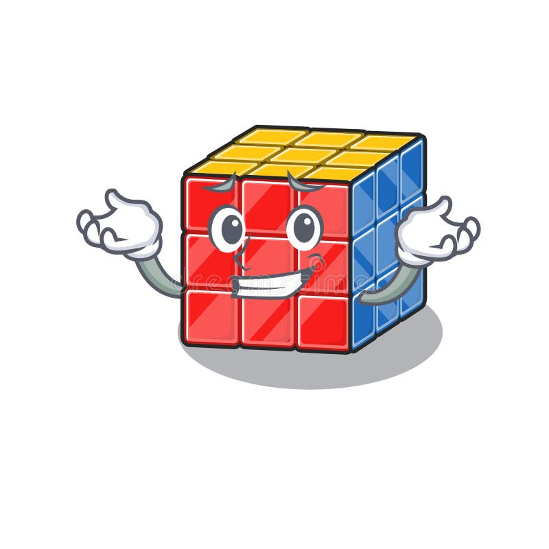 Cute Grinning Rubic Cube Mascot Cartoon Style Editorial Stock Photo ...