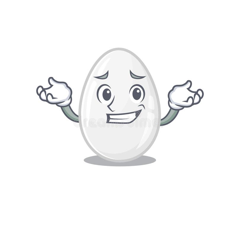 Cute Grinning White Egg Mascot Cartoon Style Stock Vector ...