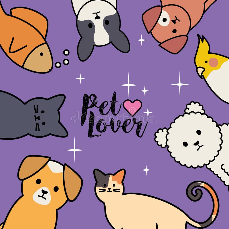 Cute Group of Mascots Characters Around Stock Vector - Illustration of ...