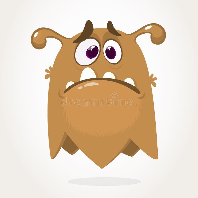 Grumpy Cartoon Monster. Vector Halloween Illustration of Funny Monster ...