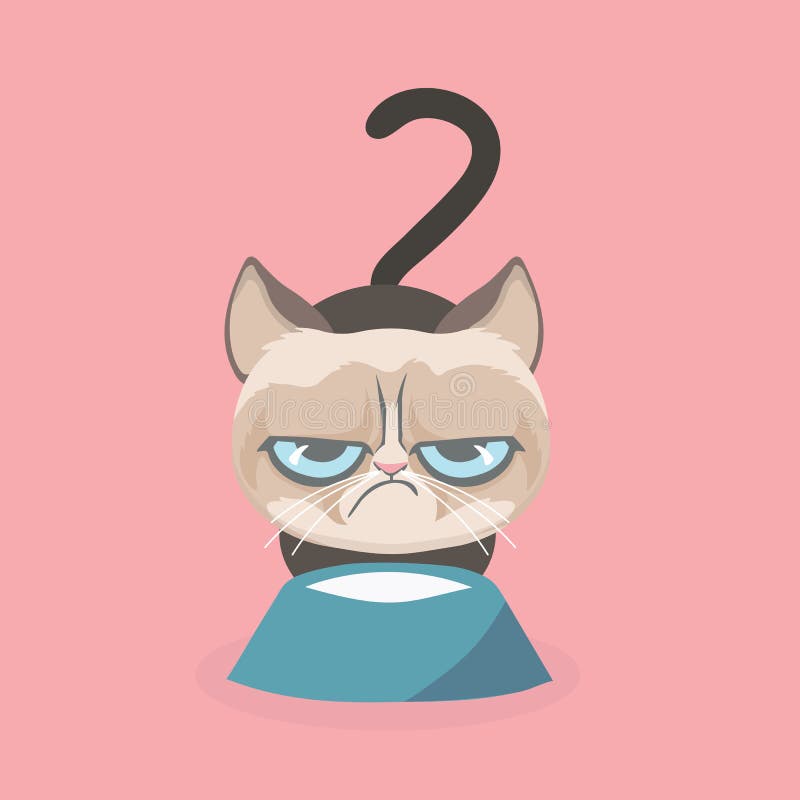 Cute grumpy cat. stock vector. Illustration of grumpy - 117710781
