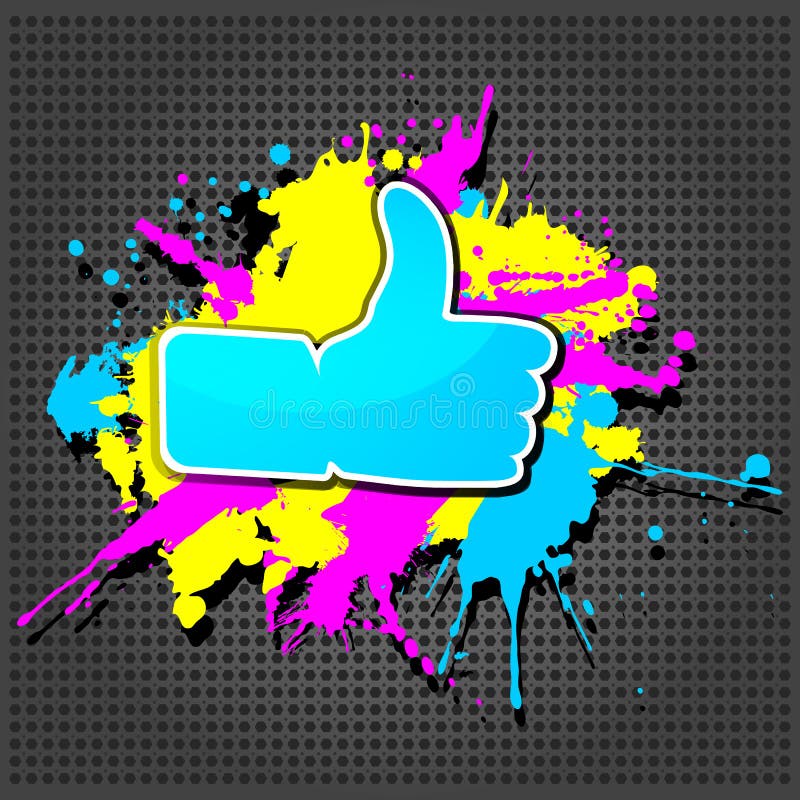 Cute grunge Like symbol stock vector. Illustration of chat - 26915372