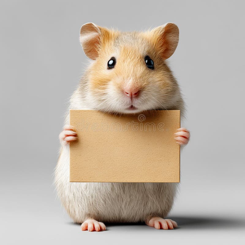 Cute Guinea Pig Holding Poster Stock Illustration - Illustration of ...