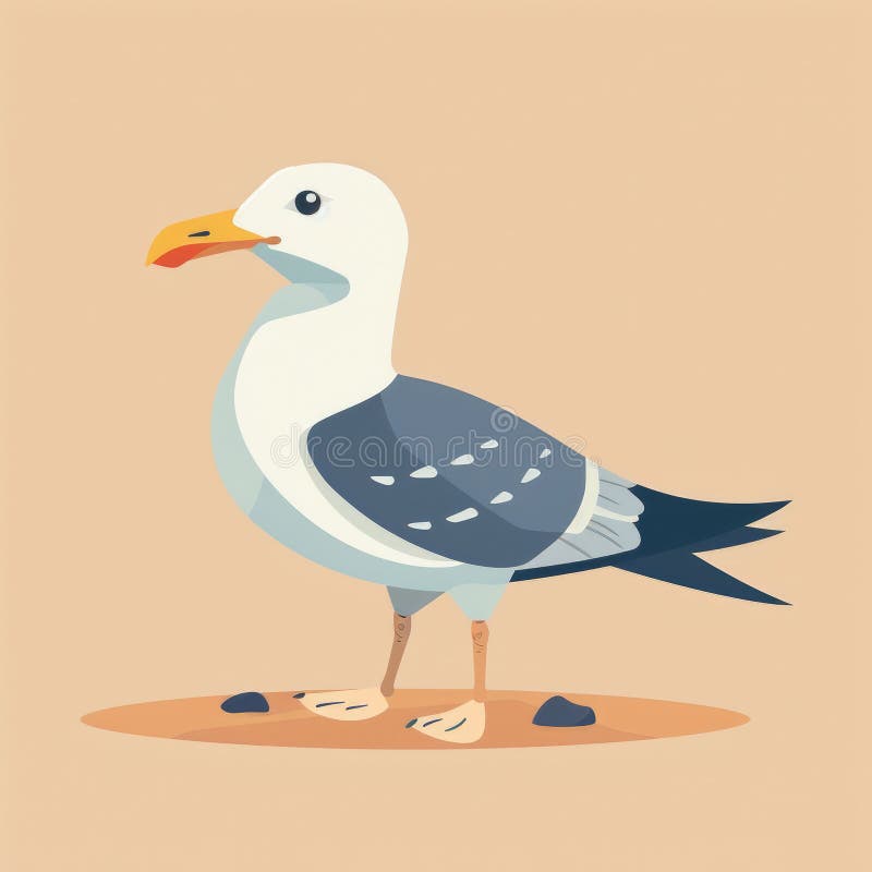 Cute Gull. Seagull Character Illustration Stock Illustration ...