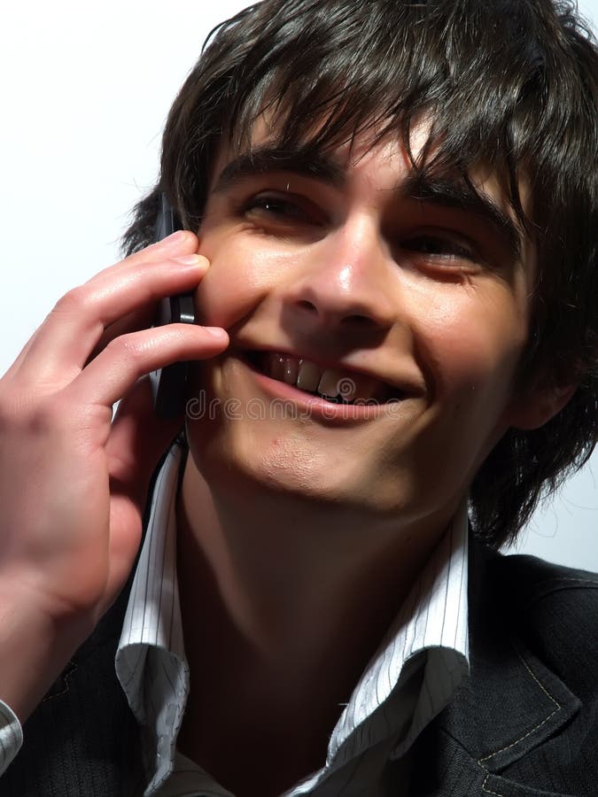Cute guy is calling stock image. Image of phone, fashion - 5314515