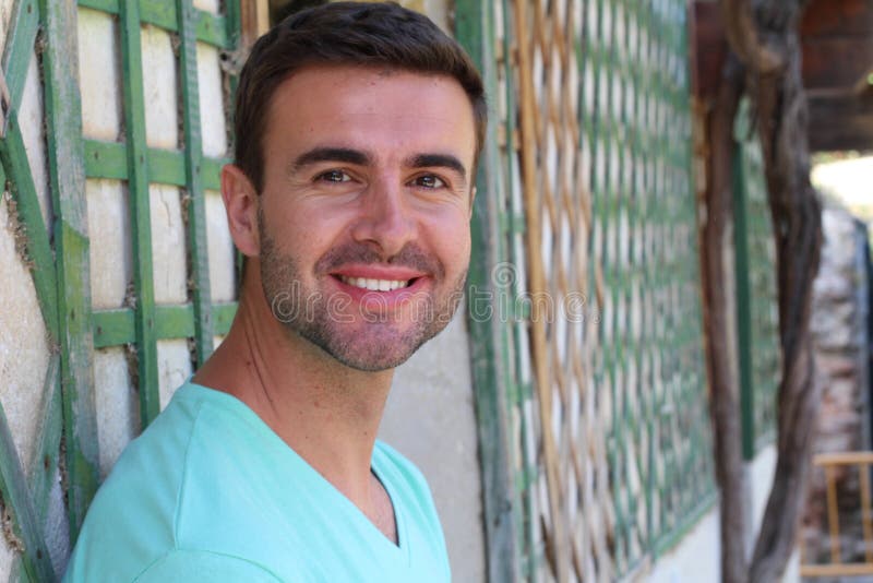 Cute Guy Smiling in the Summertime Stock Photo - Image of person ...