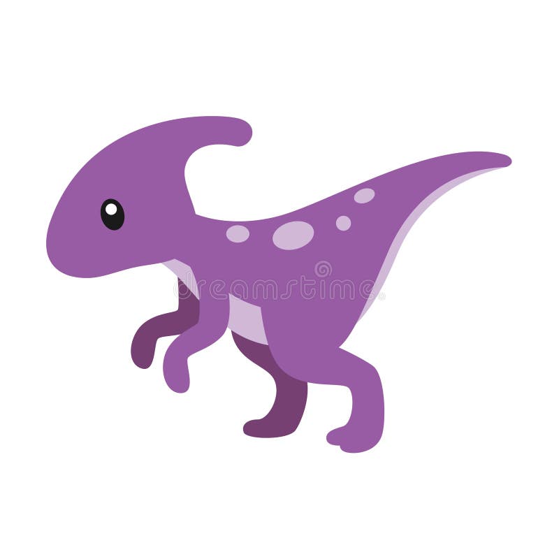 Cute Hadrosaurus Dinosaur Vector Illustration On White Stock Vector ...