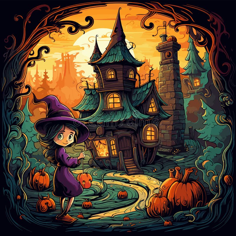 Cute Halloween Background. Halloween Drawings for Kids. Halloween ...