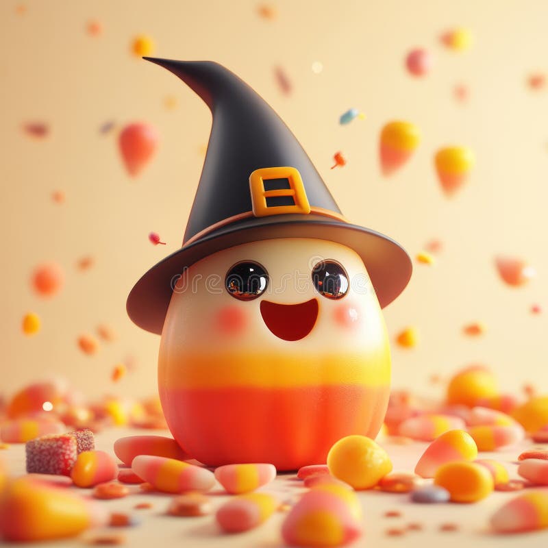 Cute Halloween Candy Corn Character Stock Illustration - Illustration ...