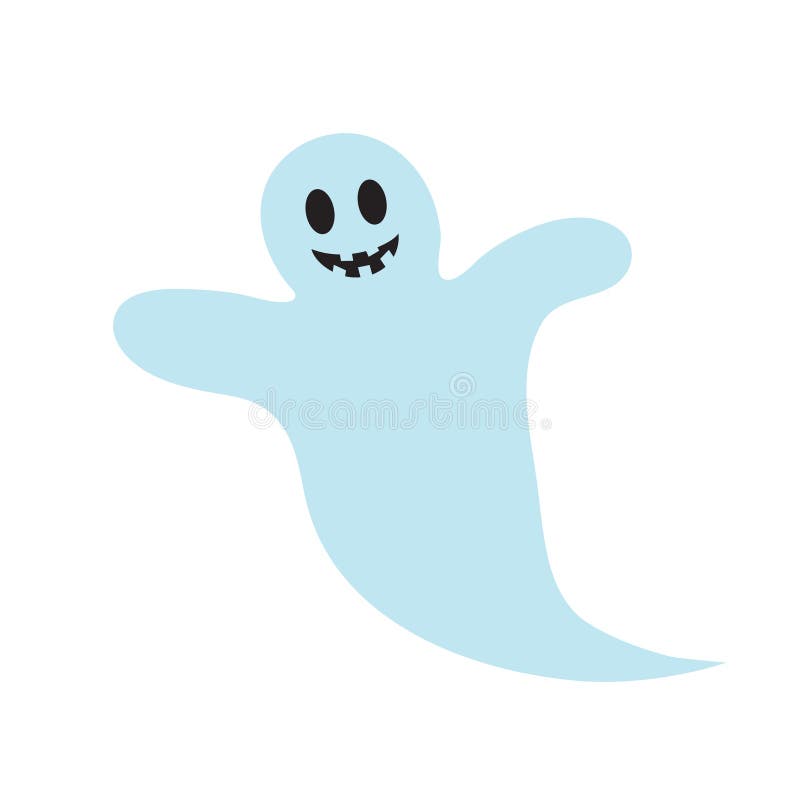 Cute Halloween Flying Ghost. Cartoon Character Stock Vector ...