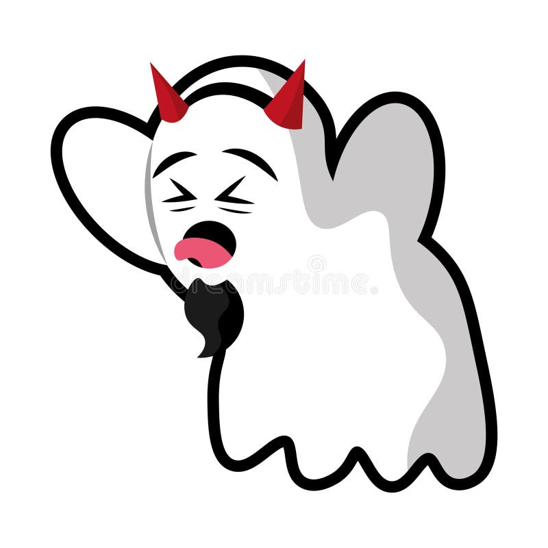 Cute Halloween Ghost Character on Devil Costume Vector Stock Vector - Illustration of happy ...