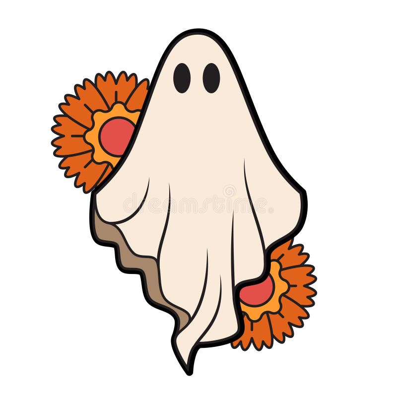 Cute Halloween Ghost Illustration Stock Vector - Illustration of evil ...