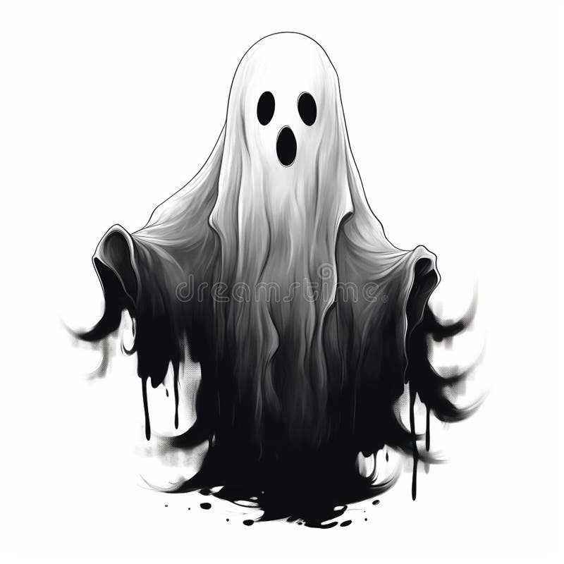 Cute Halloween Ghost Illustrations Stock Illustration - Illustration of ...