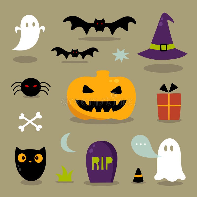 Cute Halloween Party stock vector. Illustration of moon - 21333475
