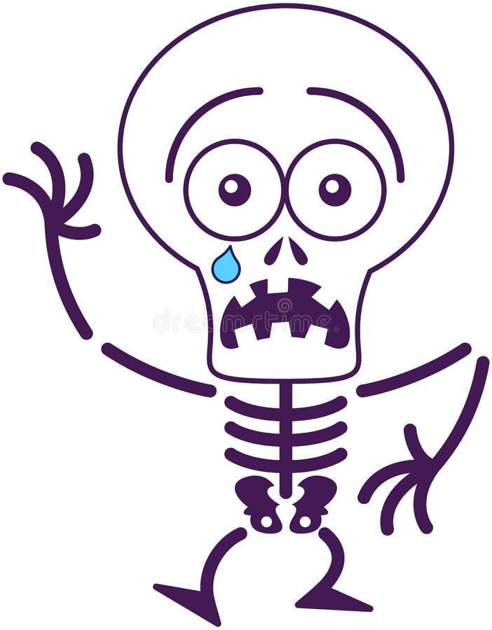 Cute Halloween Skeleton Feeling Scared Stock Vector - Illustration of ...